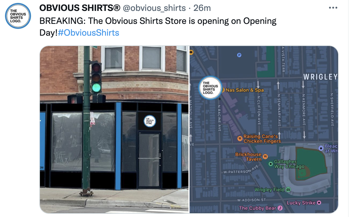 Obvious Shirts opening on Cubs Opening Day – Southport Corridor News ...